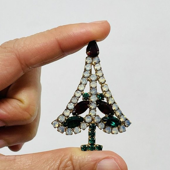 Hobé Laboratories | Jewelry | Vintage Hobe Christmas Tree Multicolor ...